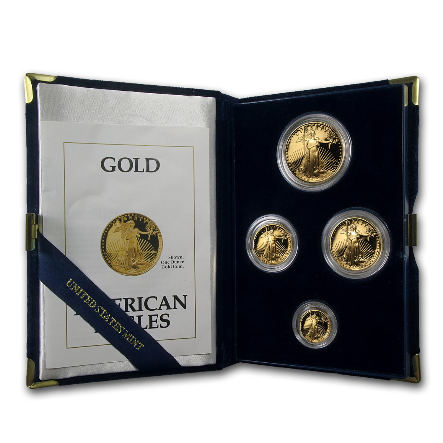 1991 4-Coin Proof American Gold Eagle Set (w/Box & COA) - Walmart.com