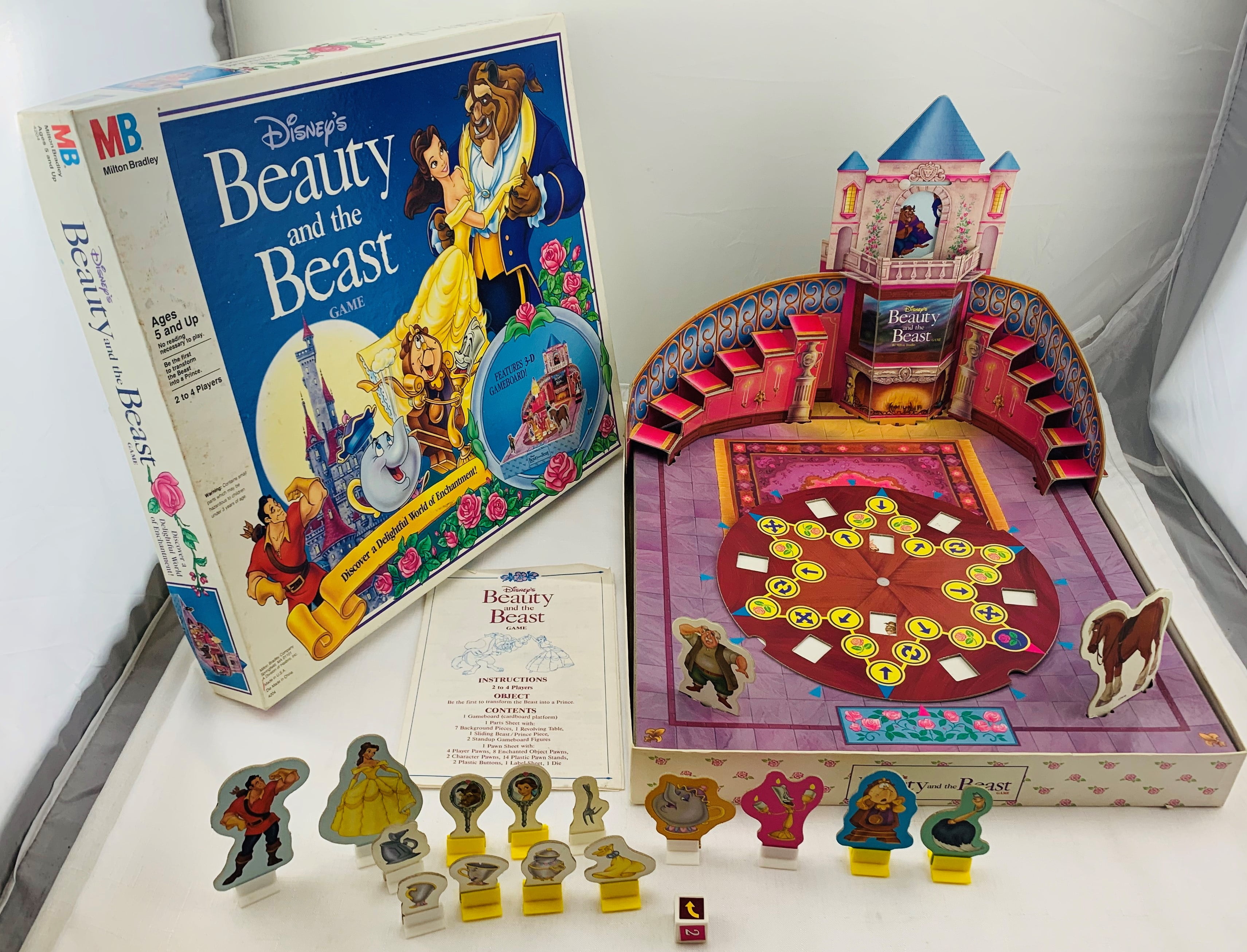 1991 Beauty and the Beast 3D Game Milton Bradley Complete - Walmart.com