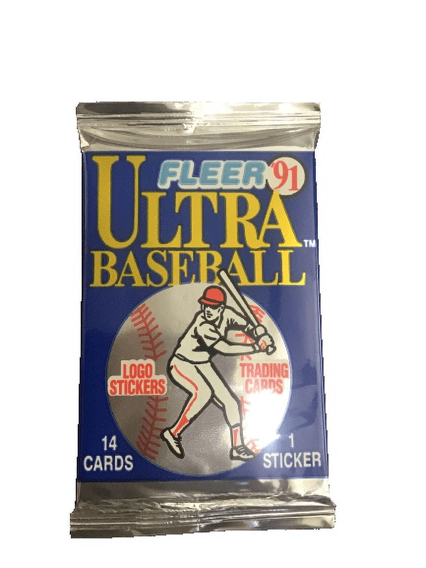 1991 Fleer Ultra Baseball 2 packs - 14 cards 1 sticker each - Walmart.com