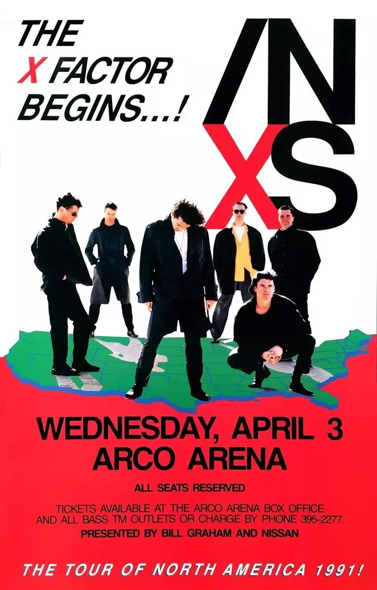 1991 INXS CONCERT POSTER WALL ART PRINT ES SACRAMENTO CALIFORNIA 11 x ...