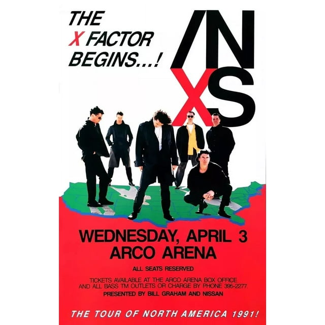 1991 INXS CONCERT POSTER WALL ART PRINT ES SACRAMENTO CALIFORNIA 16 x ...