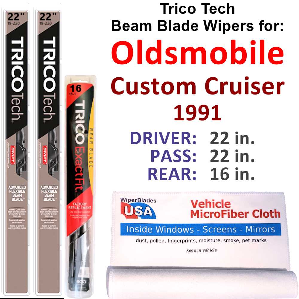 1991 Oldsmobile Custom Cruiser Beam Blade Wipers (Set of 3) w/Rear ...