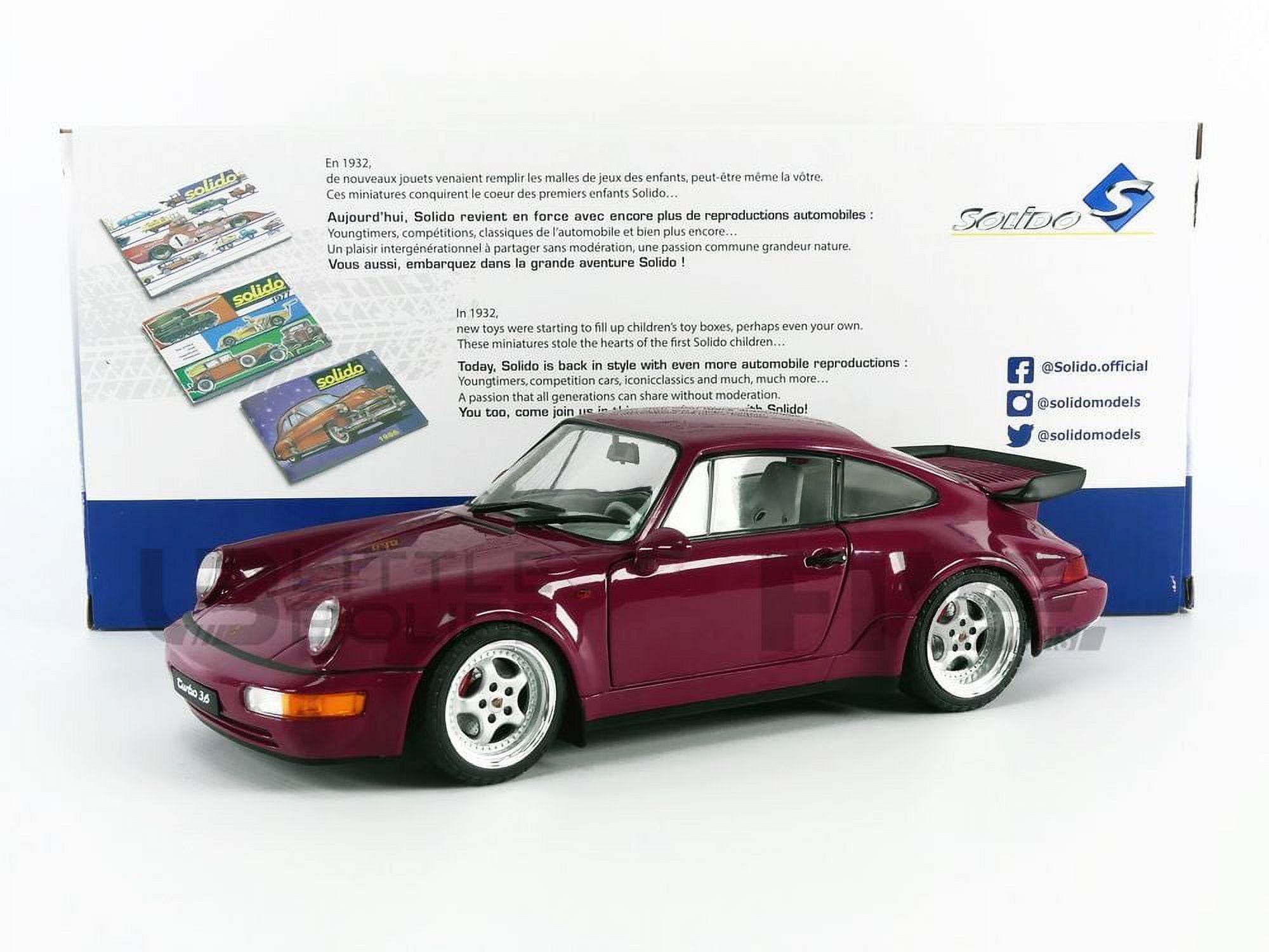 Solido 1991 Porsche 911 (964) Turbo Sternrubin Red Diecast Toy Car ...
