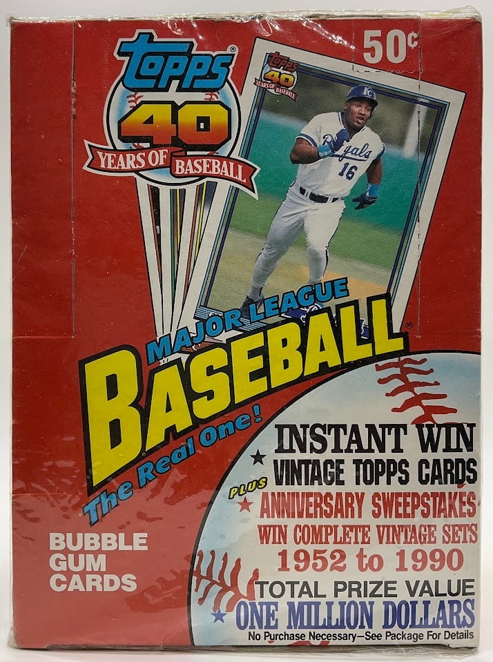 1991 Topps Wax Pack 36-Count Baseball Box Chipper Jones Rookie Year ...