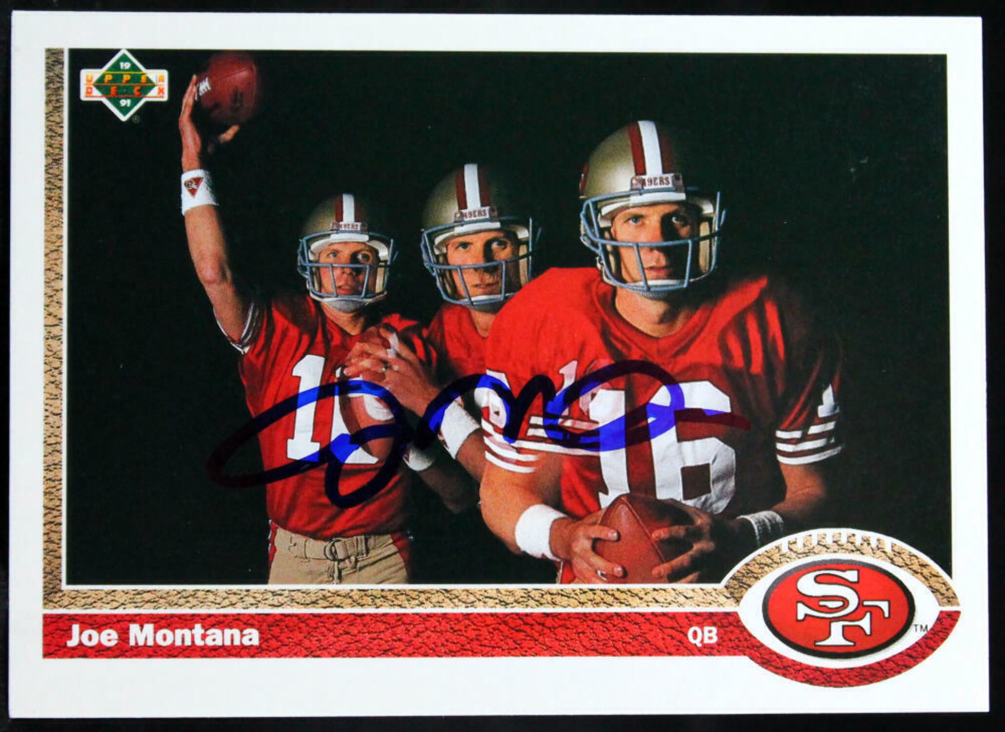 1991 Upper Deck #54 Joe Montana SF 49ers Autograph Beckett Witness ...