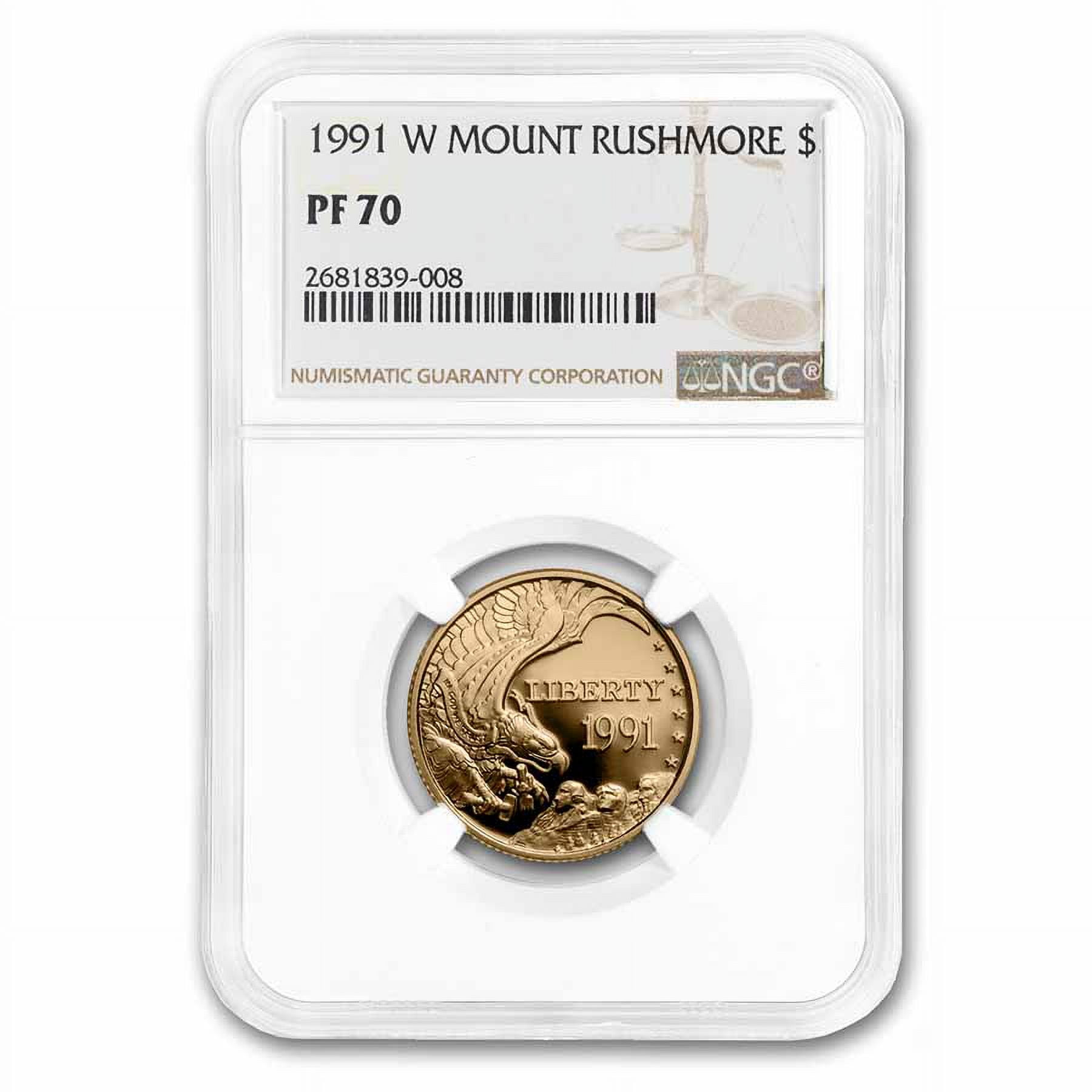 1991-W Gold $5 Commem Mount Rushmore PF-70 NGC - Walmart.com