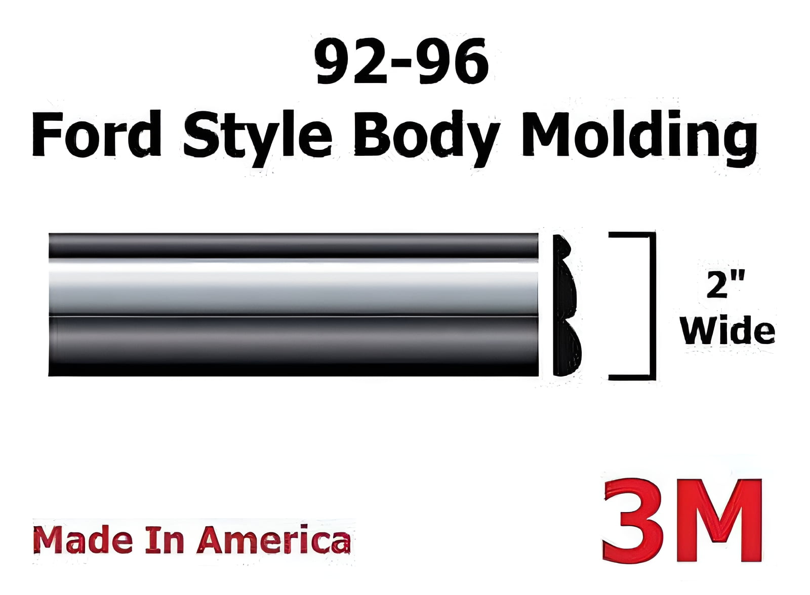Automotive Authority 1992-1996 Ford Pickup Truck, 2" Black/Chrome Side ...