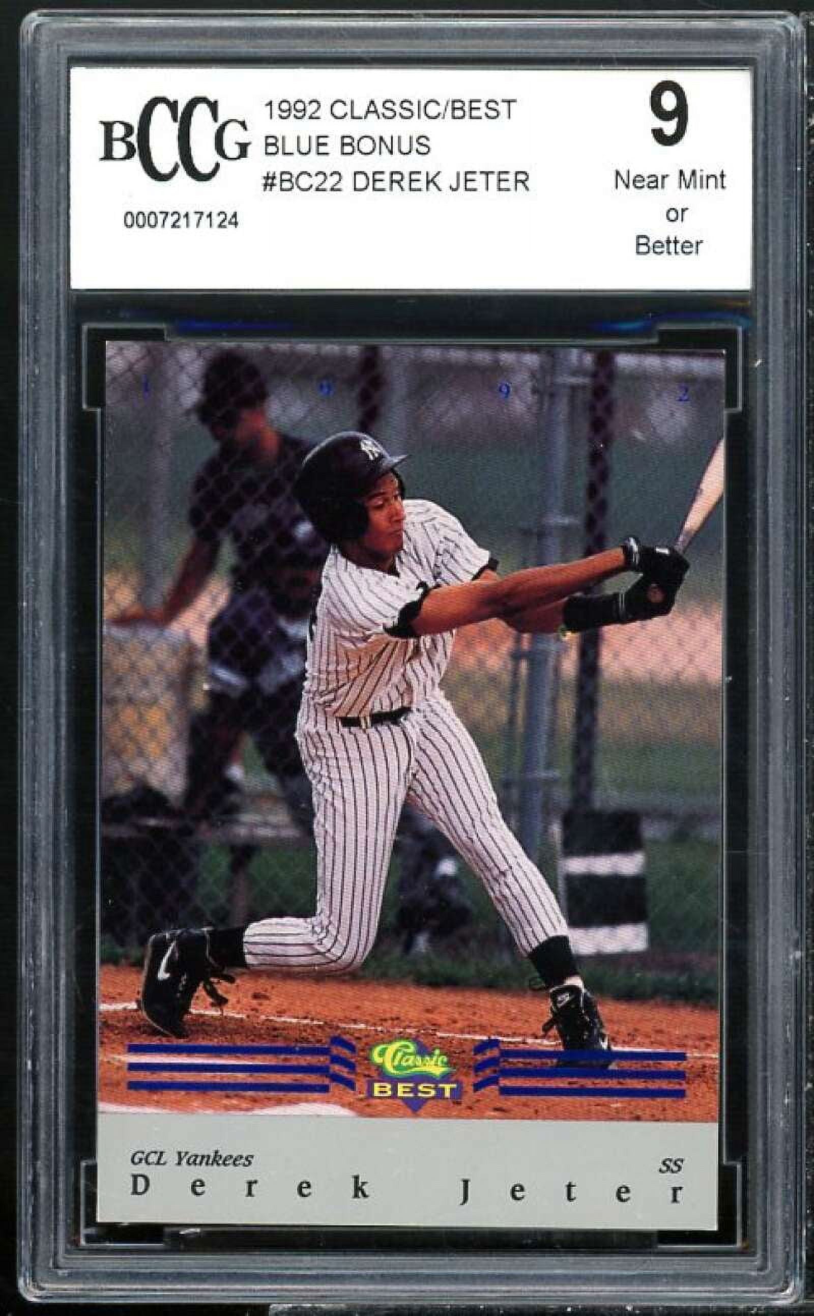1992 Classic Best Blue Bonus #BC22 Derek Jeter Rookie Card BGS BCCG 9 ...