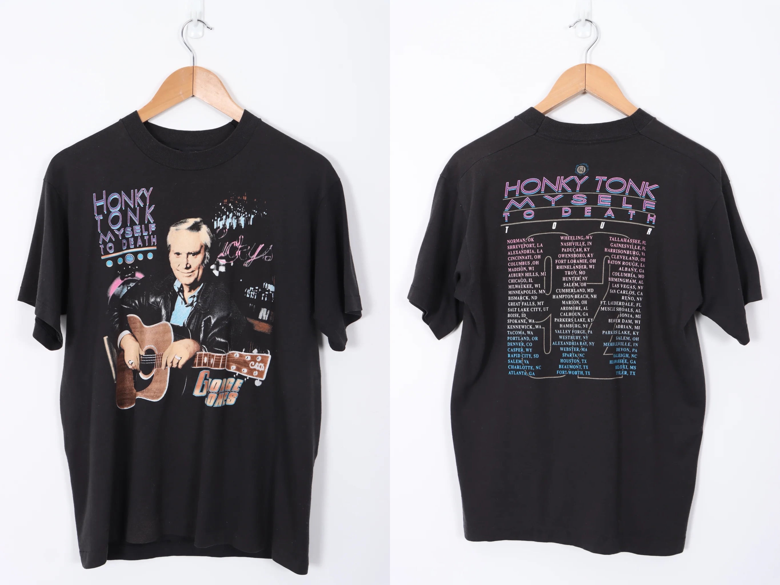 1992 George Jones 'Honky Tonk To Death' Mk Tshirt Funny Shirt, Comfort ...