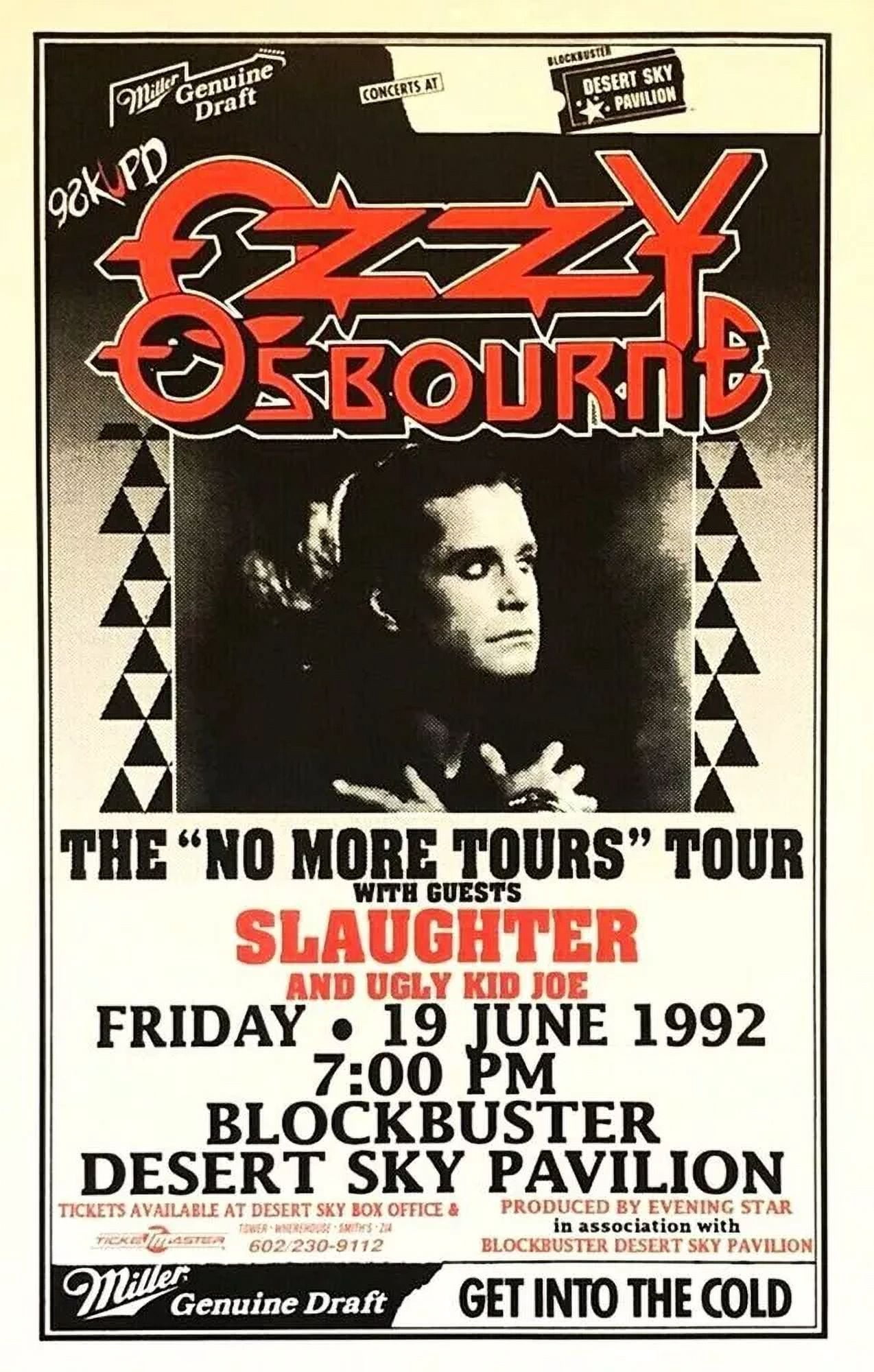 1992 OZZY OSBOURNE CONCERT Poster Wall Art Print SLAUGHTER es 16 x 24 ...