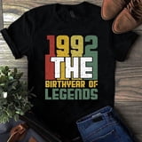 1992 The Birthyear Of Legends Vintage Graphic Tee Shirt Special Present ...