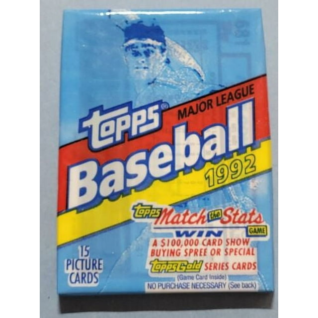 1992 Topps Baseball Card Wax Pack (15 Cards Per Pack) - Walmart.com