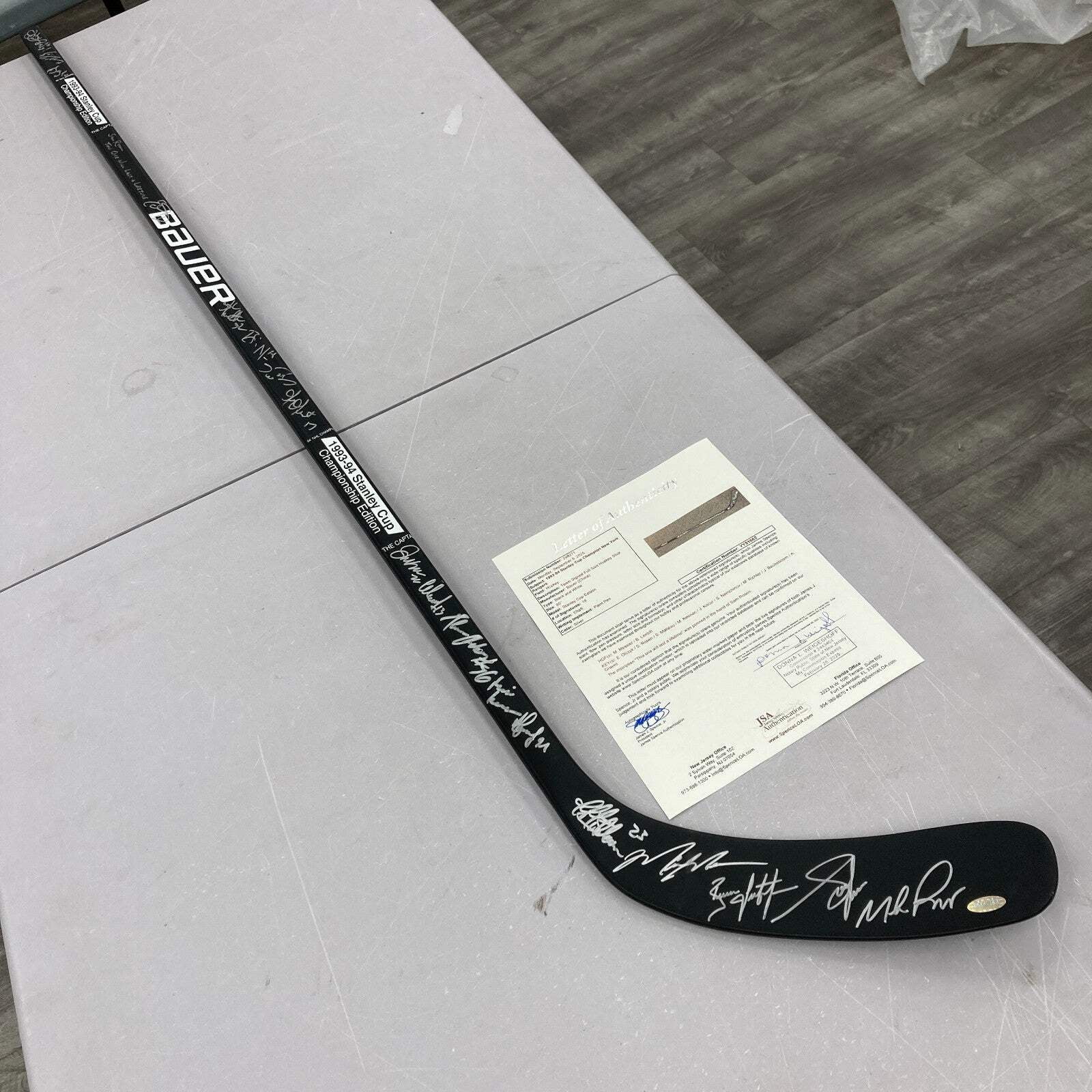1993-94 New York Rangers Stanley Cups Champs Team Signed Hockey Stick ...