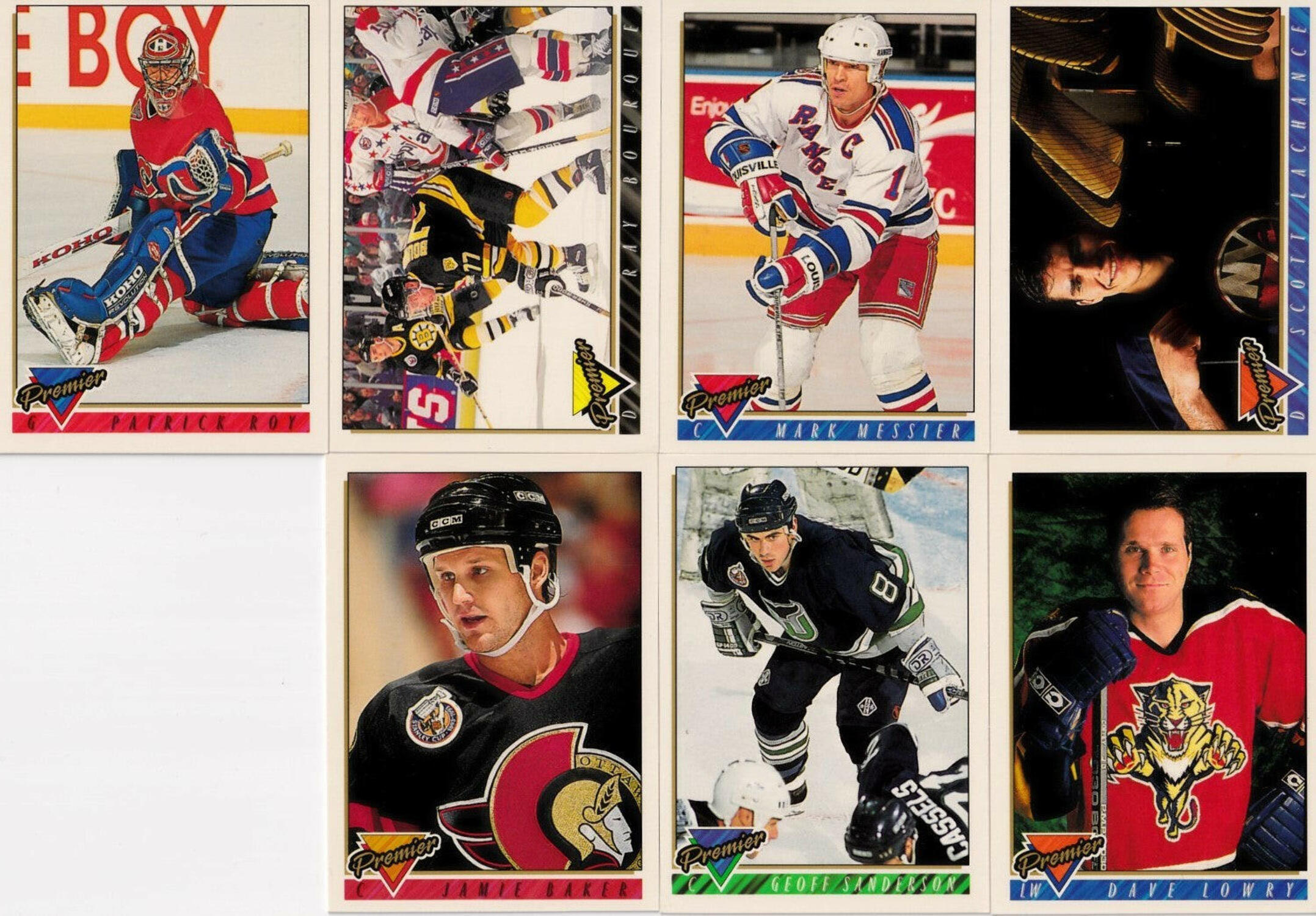 1993-94 Topps Premier NHL Hockey partial promo card set Ray Bourque Mark Messier Patrick Roy ...