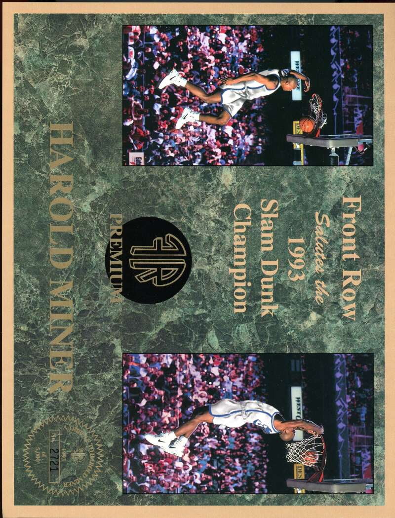 1993 Front Row Sheet #NNO Slam Dunk Champion Salutes Harold Miner ...