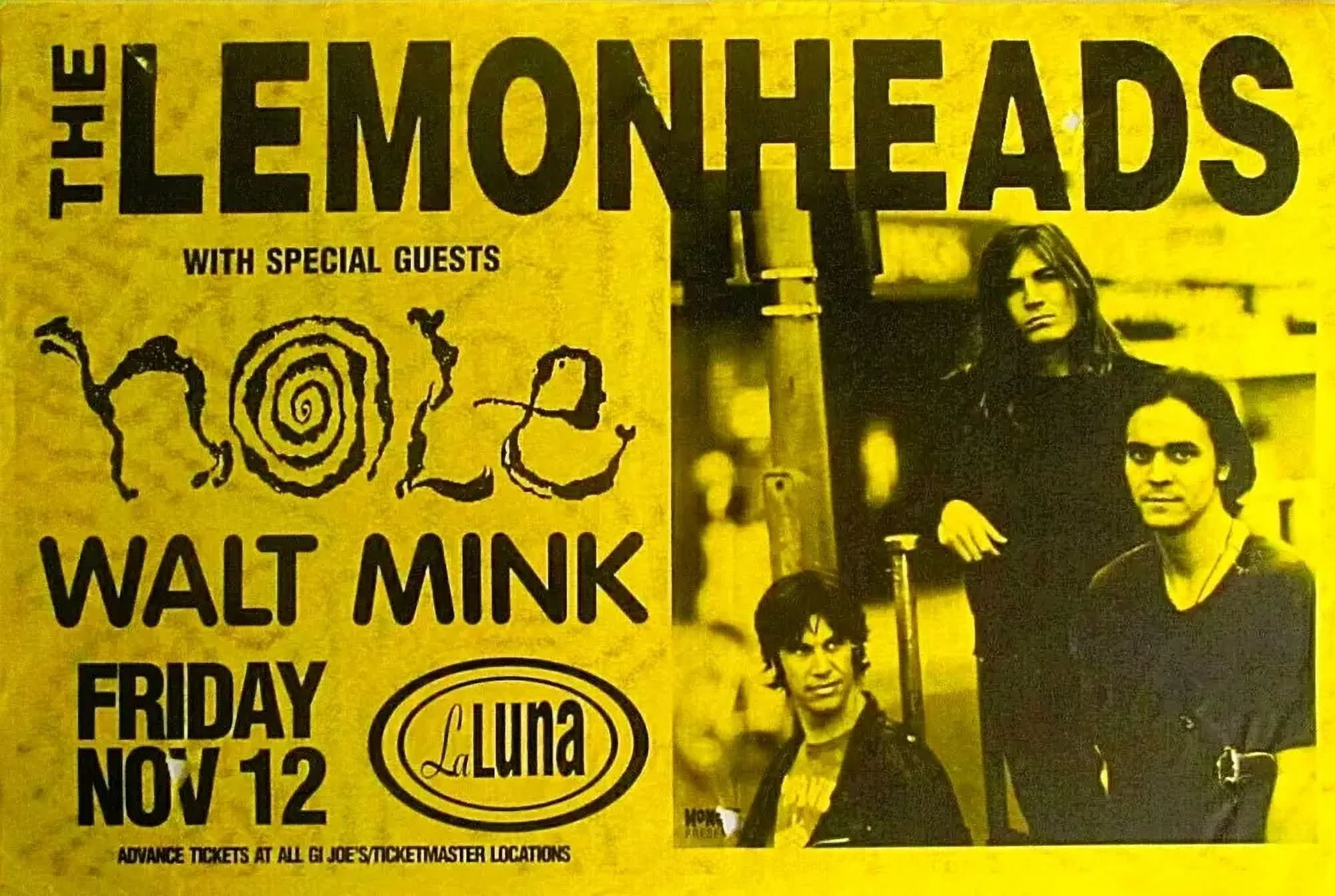 1993 THE LEMONHEADS HOLE CONCERT POSTER WALL ART PRINT IN 16 x 24 Inch ...