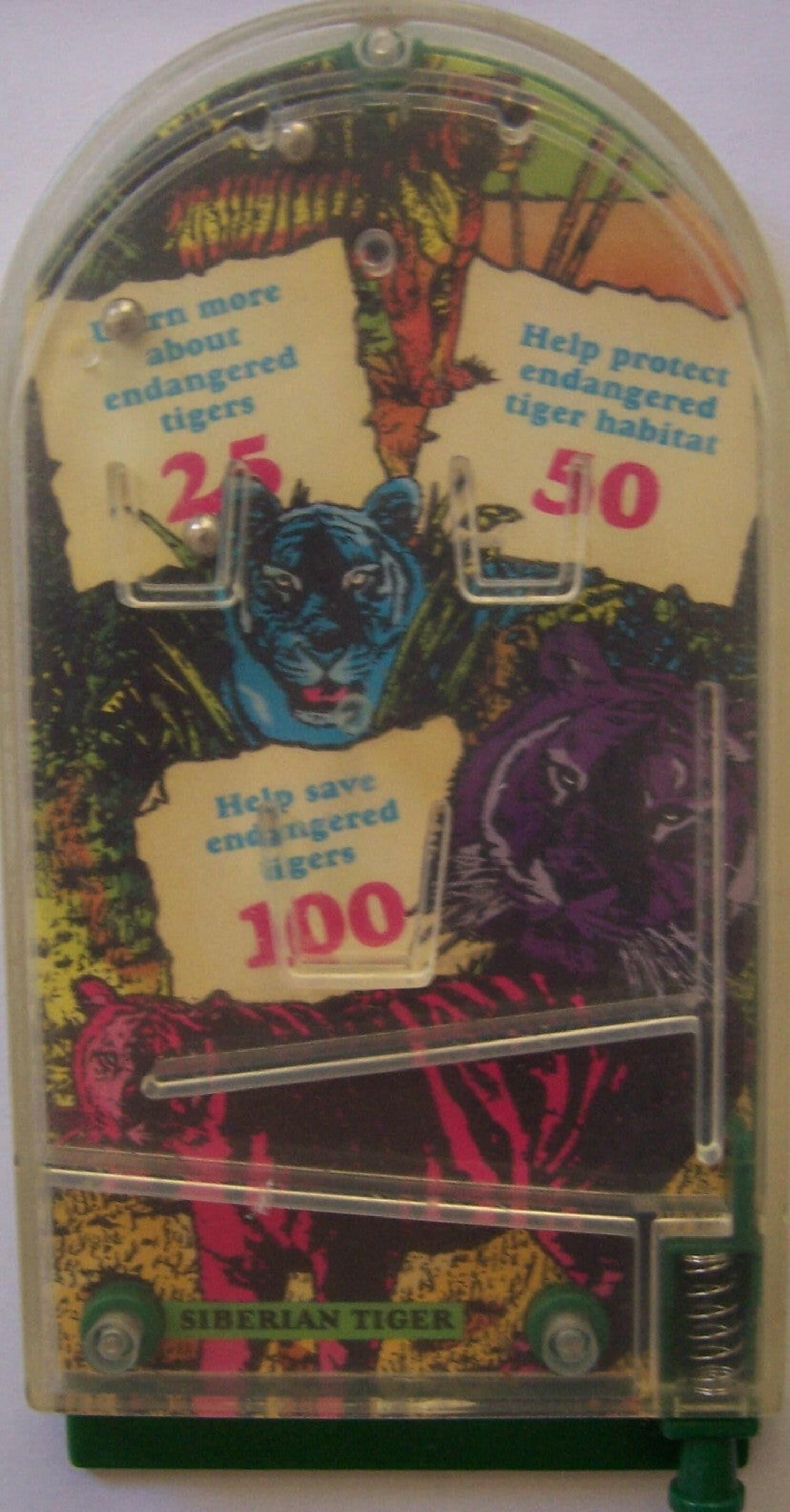 1993 Wendy's Endangered Siberian Tigers mini pinball toy or game ...