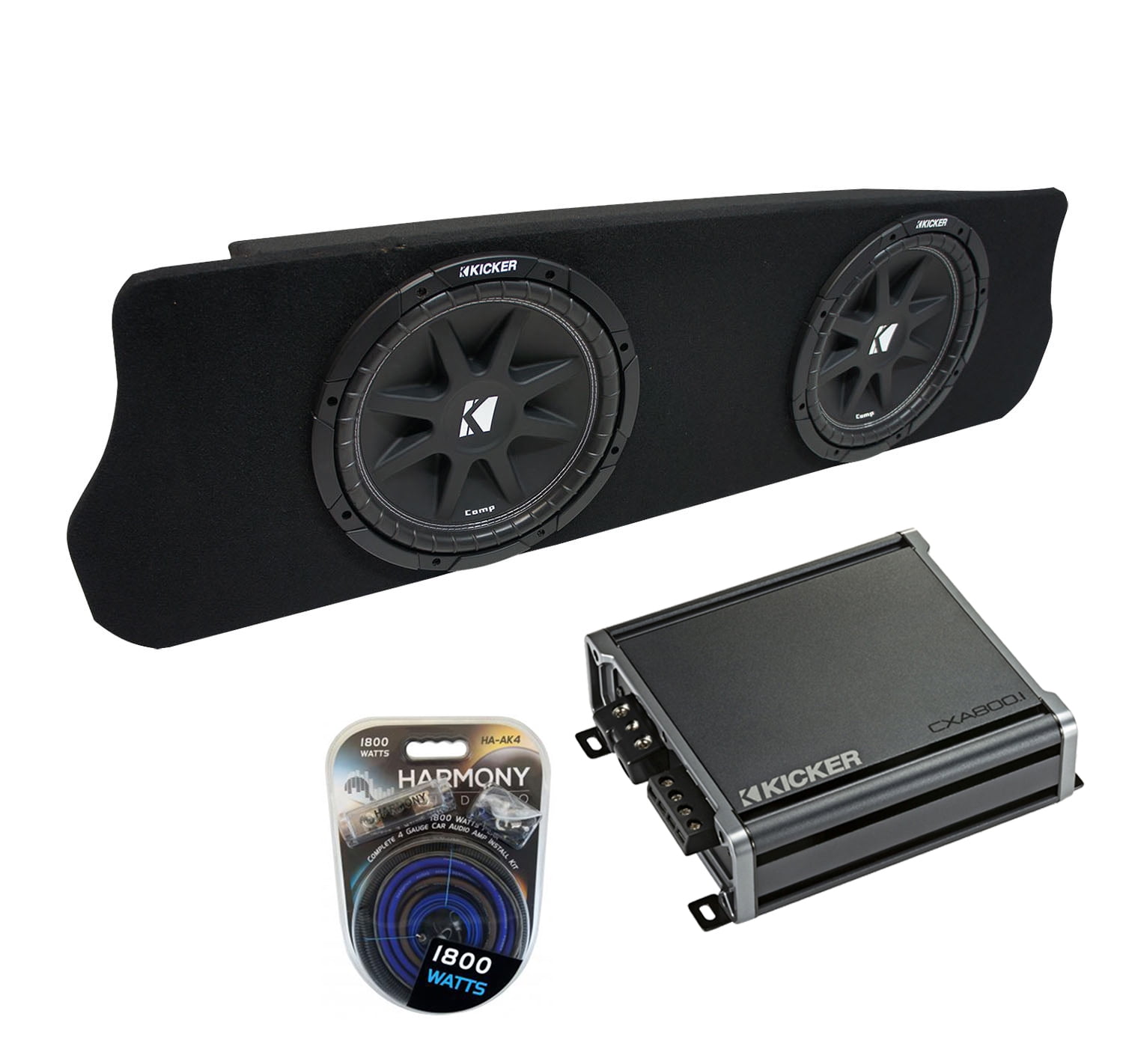 1994-2004 Ford Mustang Coupe Kicker Comp C10 Dual 10" Custom Sub Box & CXA800.1 - Walmart.com
