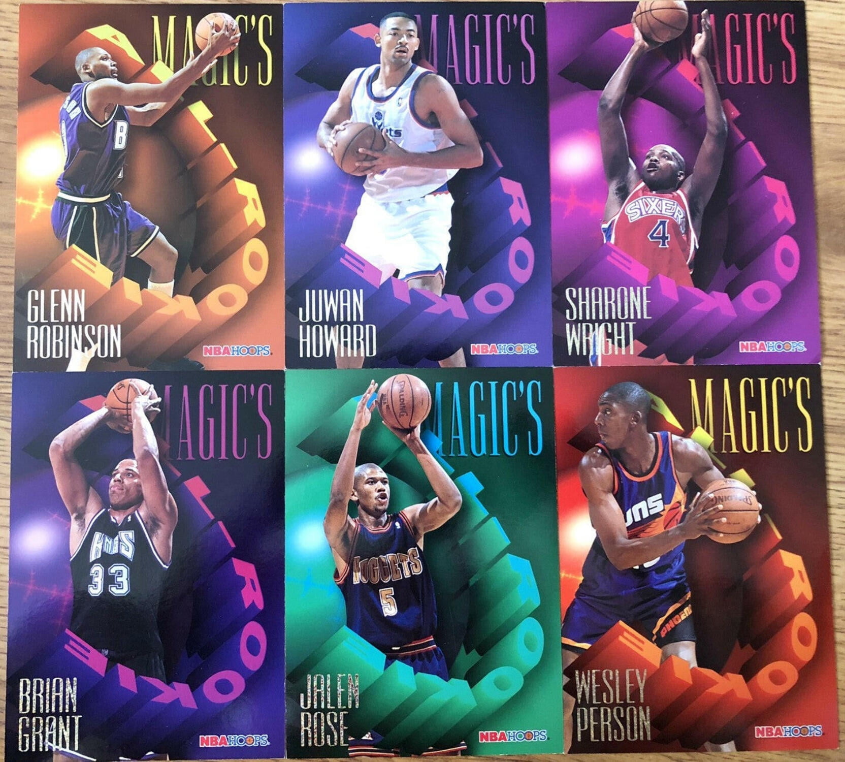 1994-95 NBA Hoops Magic's All-Rookie Team jumbo 5x7 partial set Juwan ...