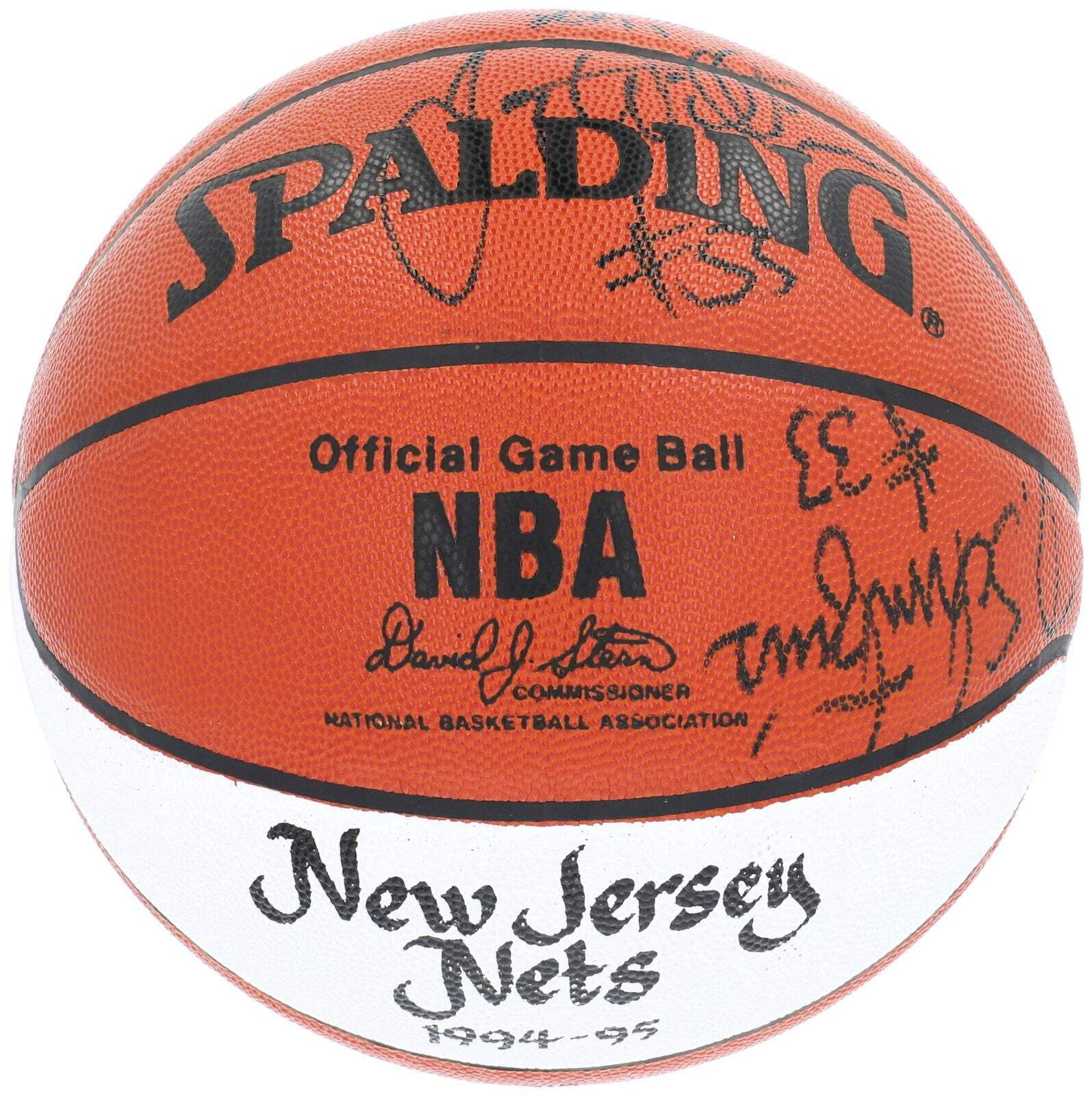 1994-95 New Jersey Nets Team Signed Spalding NBA Game Basketball JSA ...