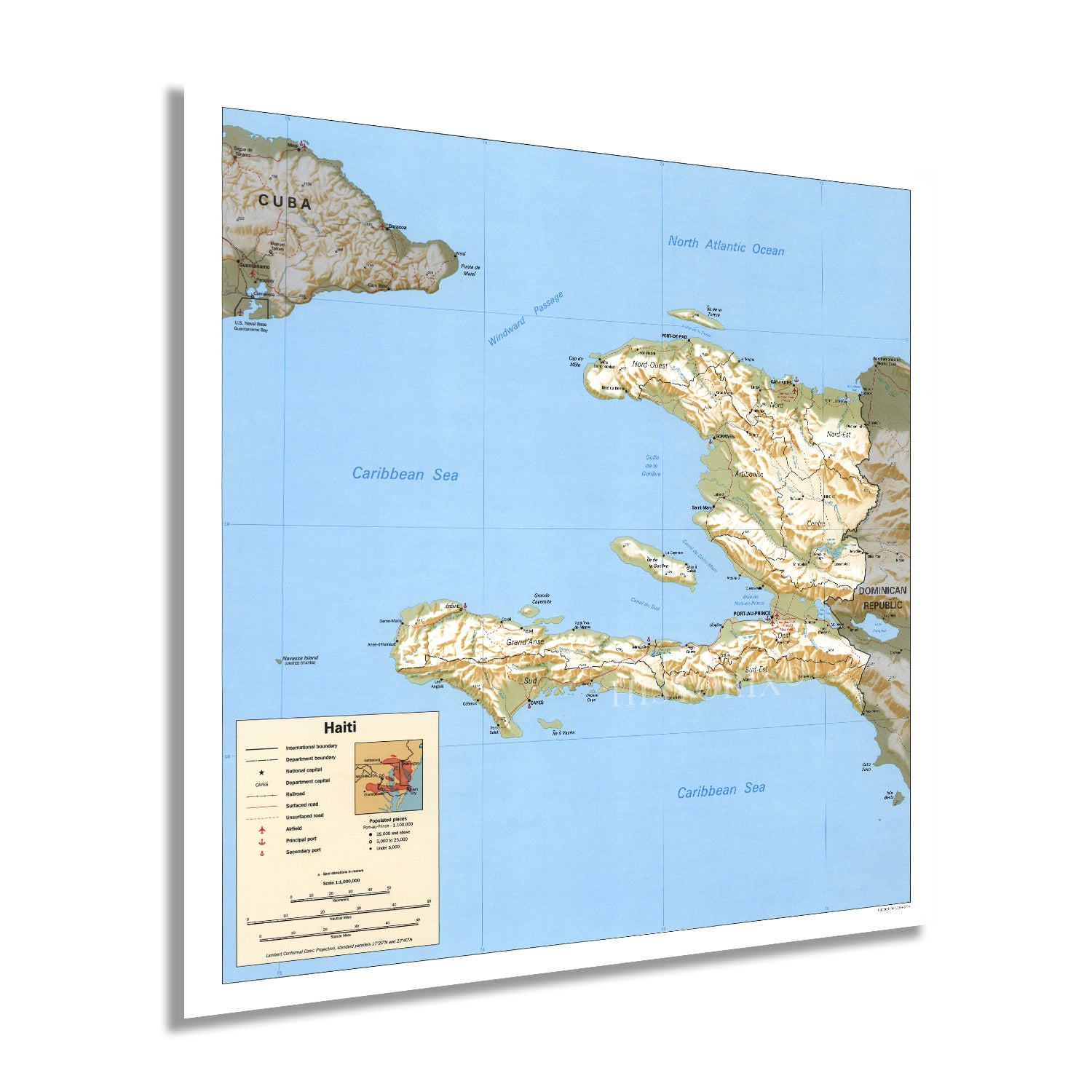 1994 Haiti Map Print - Old Map of Haiti Wall Art - History Map of Haiti ...