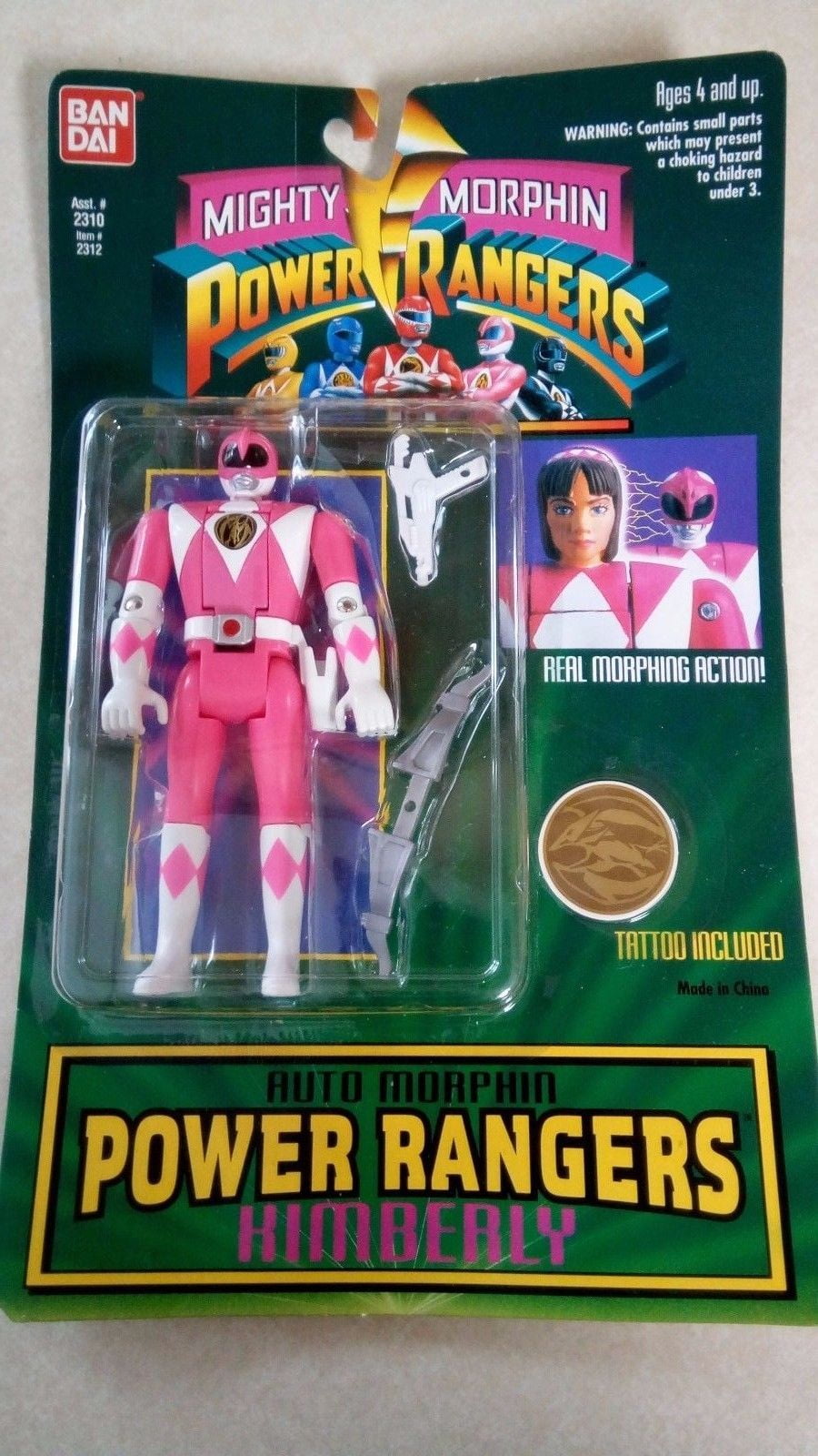 MMPR Kimberly Pink Auto Morphin Power Rangers 6" Action Figure 1994 ...