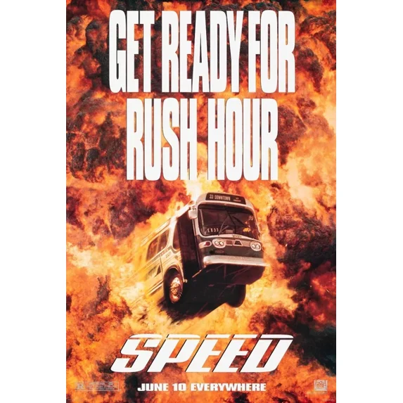 1994 Speed Movie Poster Jack Traven Keanu Reeves Sandra Bullock ...
