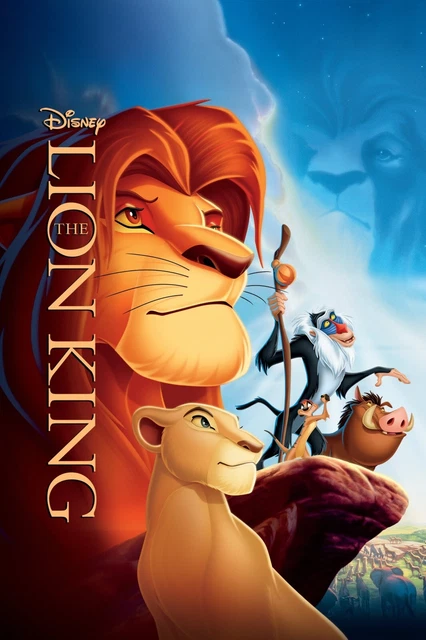 1994 The Lion King Movie Poster Simba King Mufasa Scar UNFRAMED PAPER ...