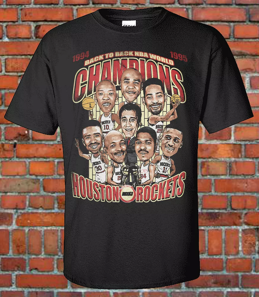 1994 To 95 Rockets Back To Back Champ Character Graphic Tee Hot ...