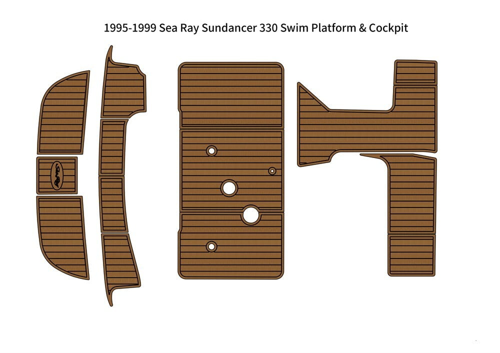 1995-1999 Sea Ray Sundancer 330 Swim Platform Cockpit Pad Boat EVA Teak ...
