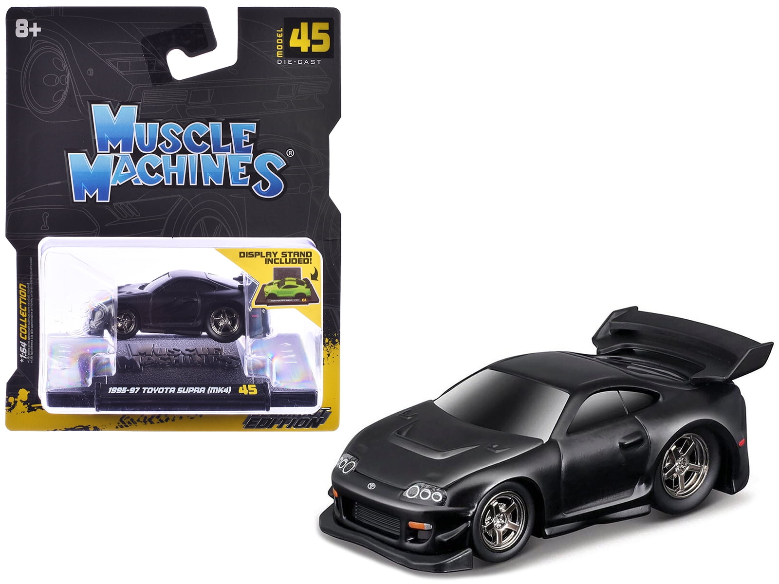1995-97 Toyota Supra (MK4) Matt Black 1/64 Diecast Model Car by Muscle ...