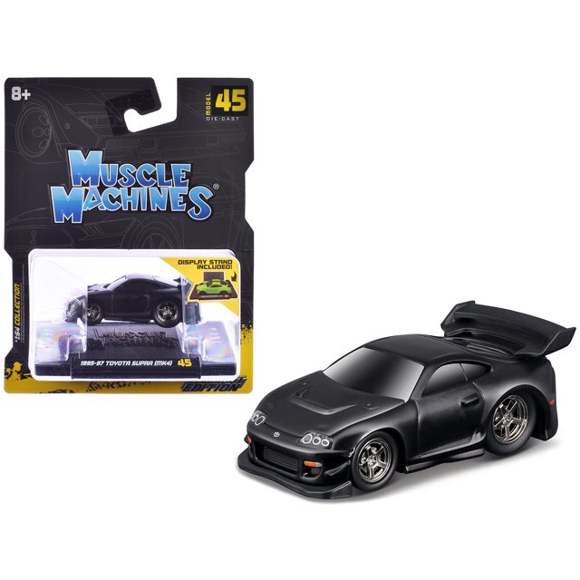 1995-97 Toyota Supra (MK4) Matt Black 1/64 Diecast Model Car by Muscle ...