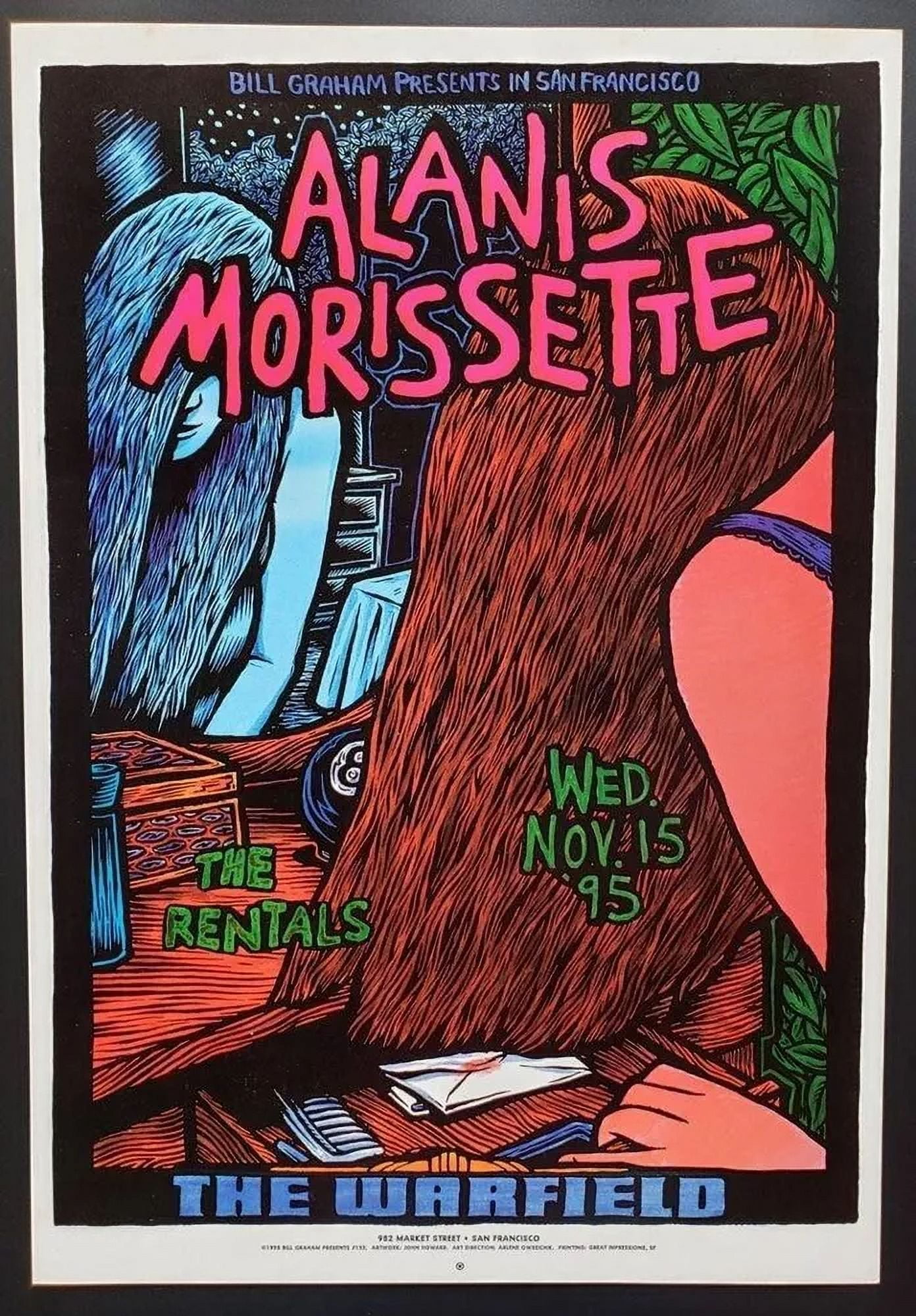 1995 ALANIS MORISSETTE CONCERT POSTER WALL ART PRINT ES 11 x 17 Inch ...