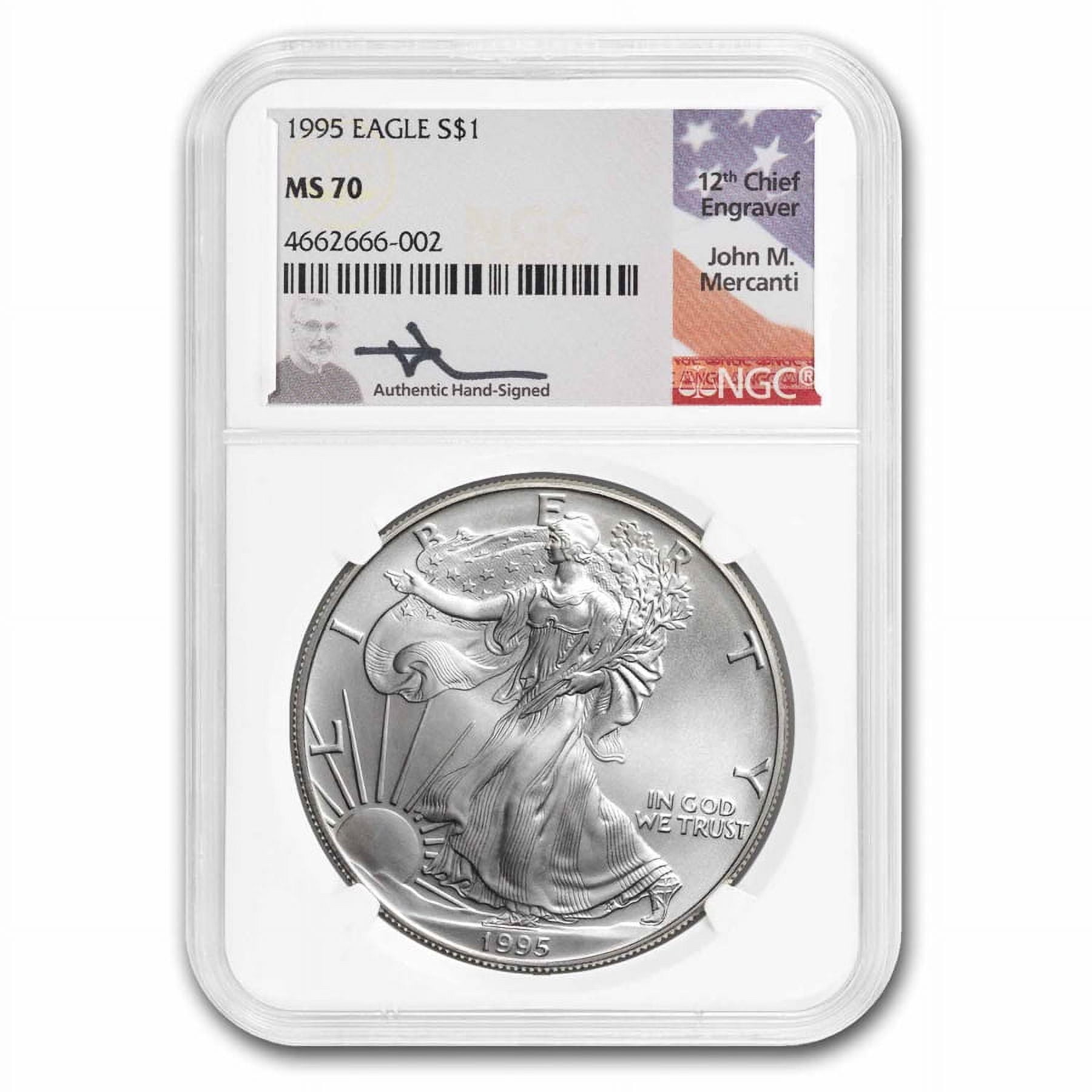 1995 American Silver Eagle MS-70 NGC (Mercanti) - Walmart.com