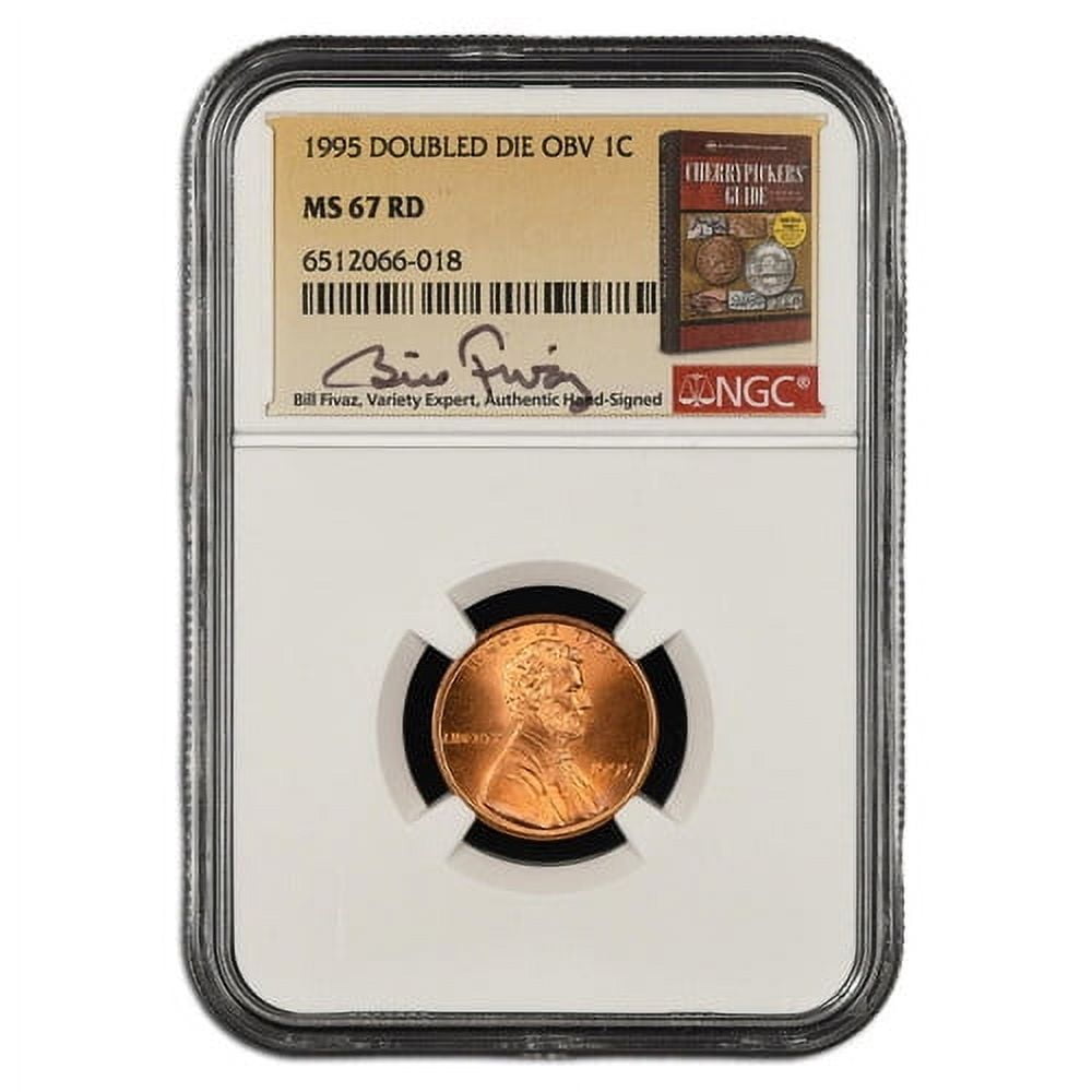 1995 DDO Lincoln Cent NGC MS67RD Fivaz Signed - Doubled Die Obverse ...