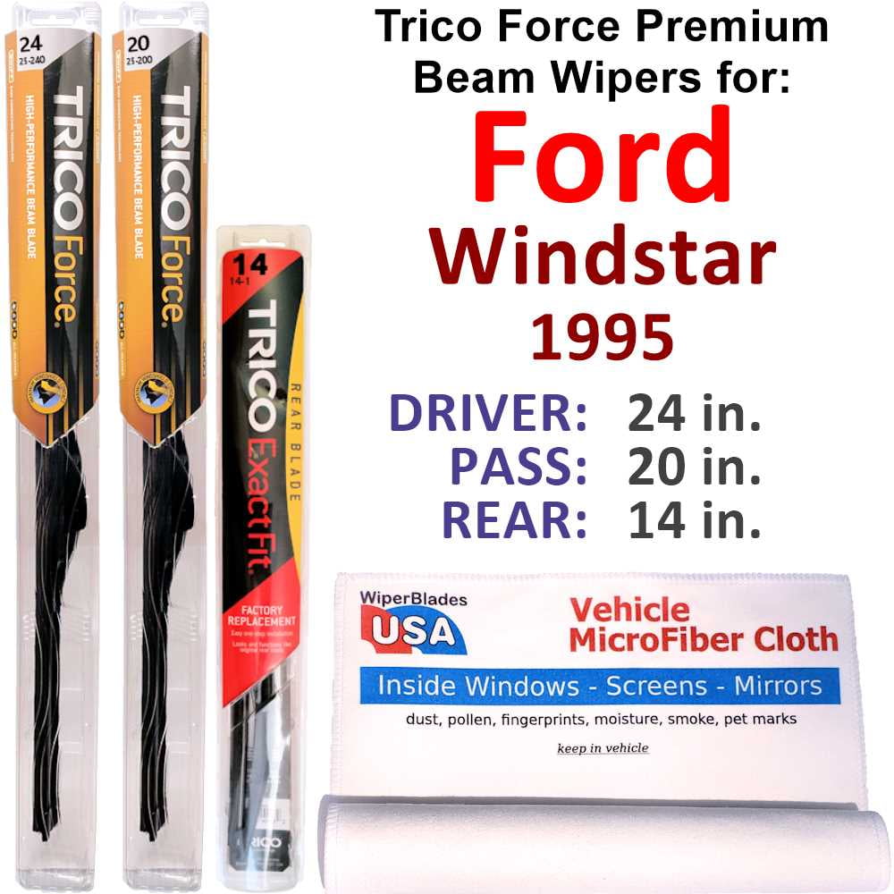 1995 Ford Windstar Performance Beam Wipers (Set of 3) w/Rear Wiper ...