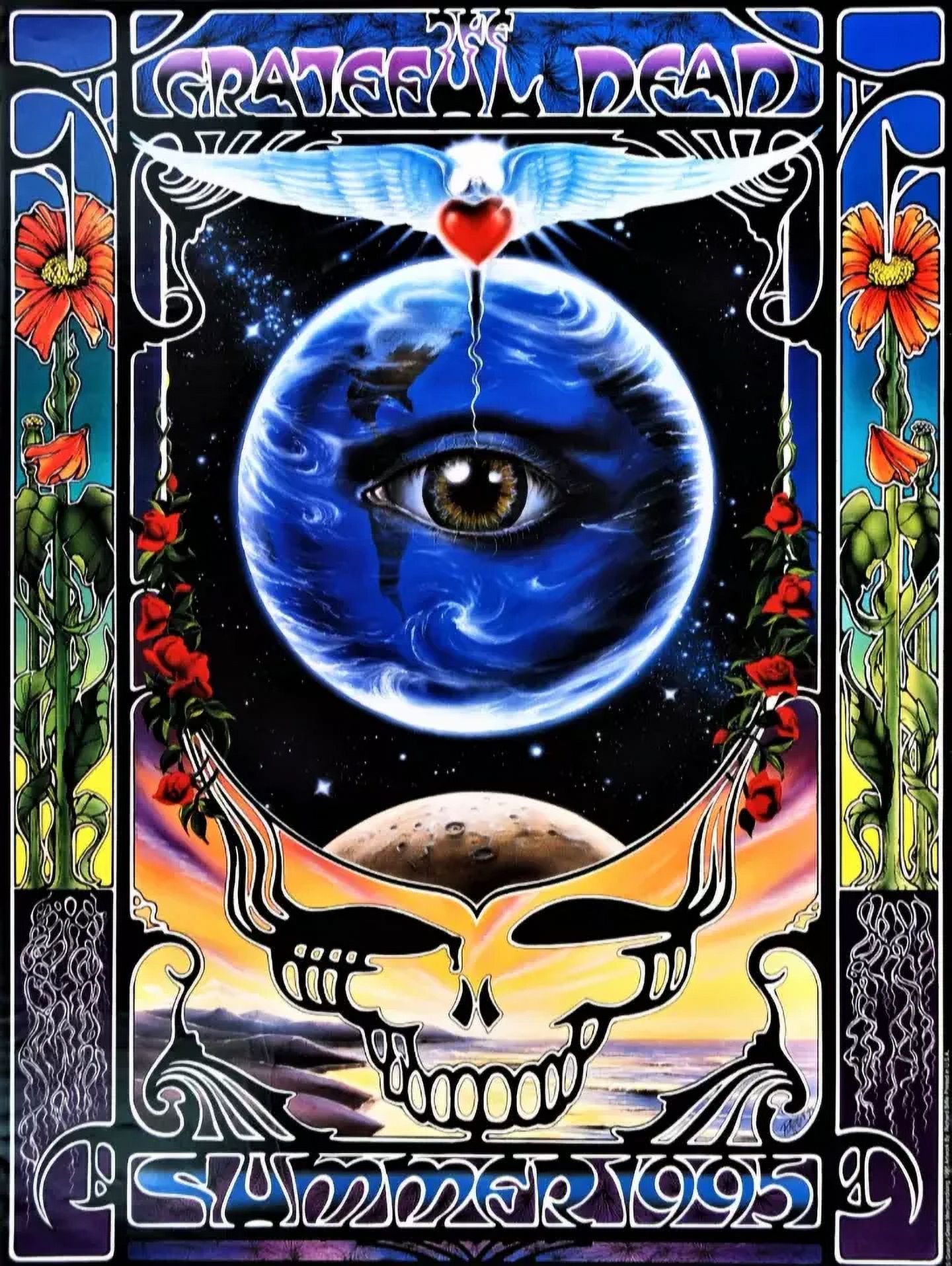 1995 Grateful Dead Concert Poster Print Wall Art In 11 X 17 Inch Poster