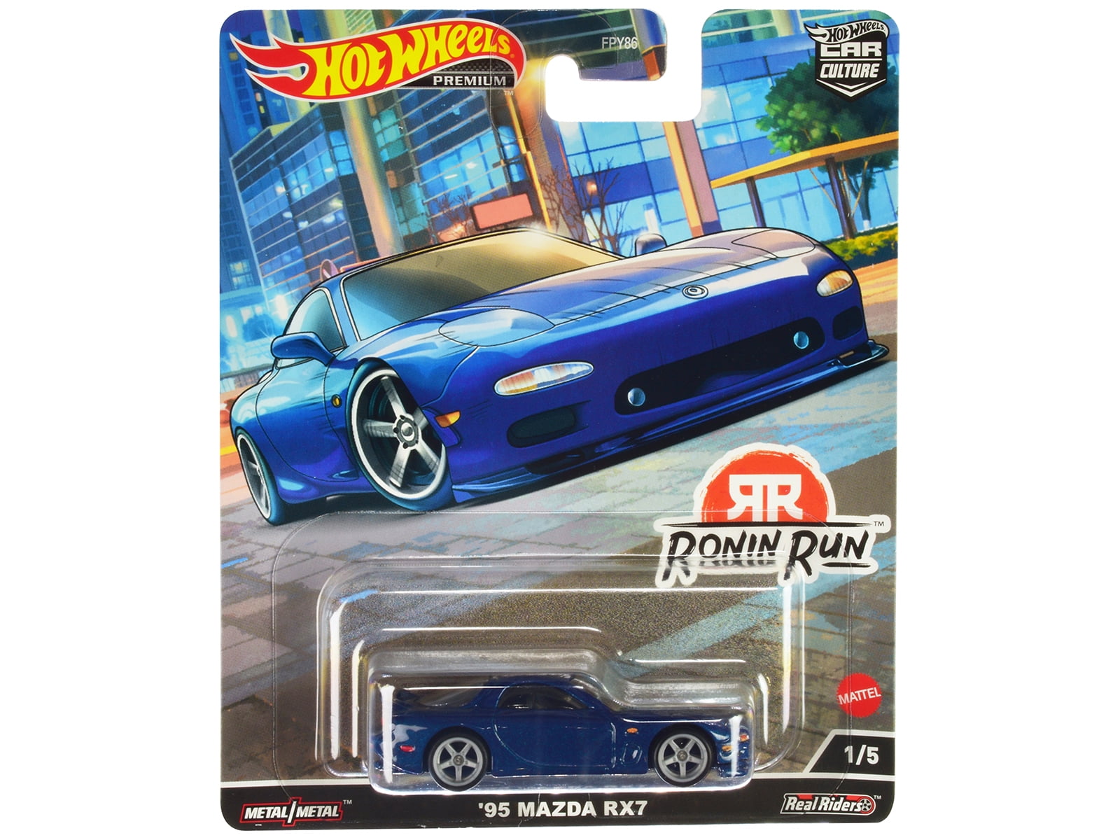 1995 Mazda RX7 Blue Metallic "Ronin Run" Series Diecast Model Car by ...
