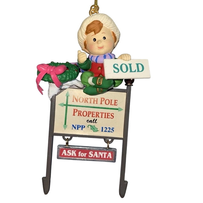 1995 On The Move At Christmas (Elf Real Estate) Enesco Christmas Tree ...