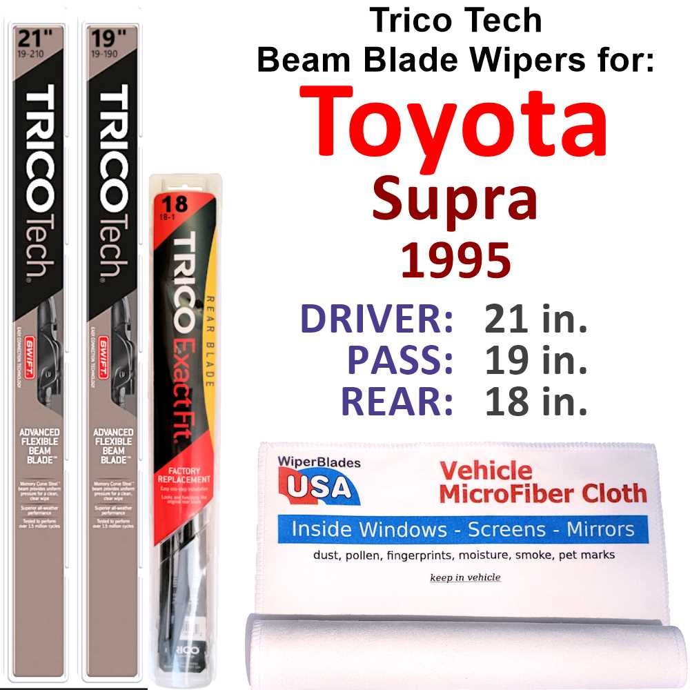 1995 Toyota Supra Beam Blade Wipers (Set of 3) w/Rear Wiper - Walmart.com