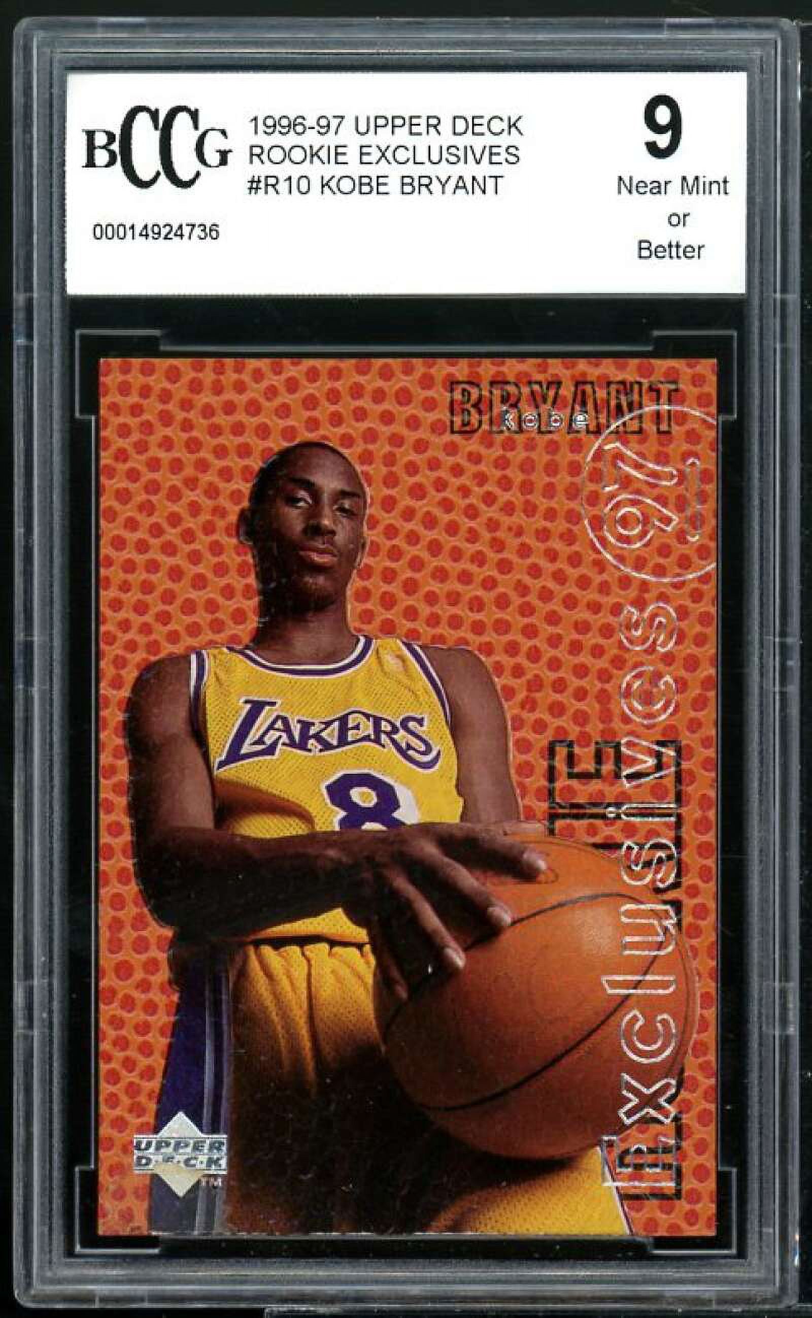 1996-97 UD Rookie Exclusives #r10 Kobe Bryant Rookie Card BGS BCCG 9 ...