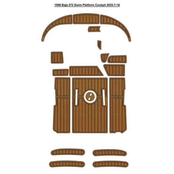 1996 Baja 272 Swim Platform Cockpit Pad Boat EVA Foam Teak Deck Floor ...