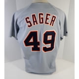 1996 Detroit Tigers AJ Sager #49 Game Used Grey Jersey DP15148 ...