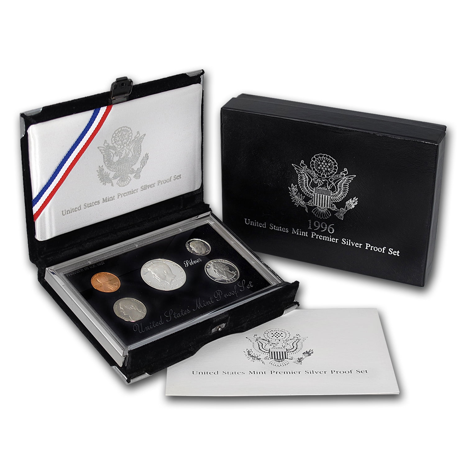 U.S. Mint 1996 Premier Silver Proof Set, Kennedy Half Dollar ...