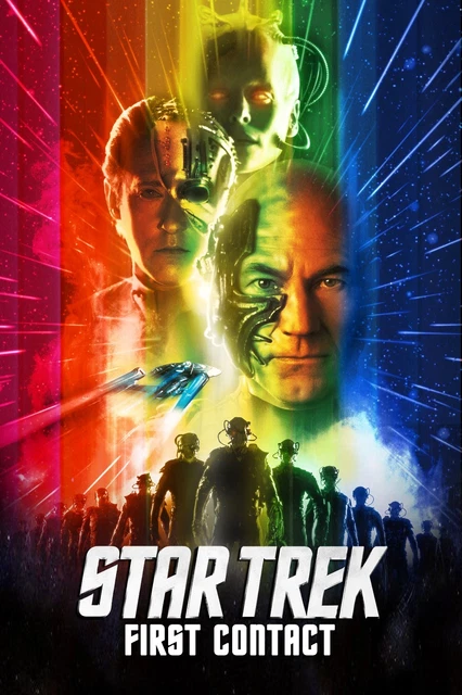 1996 Star Trek First Contact Movie Poster Pi Riker Data Worf UNFRAMED ...