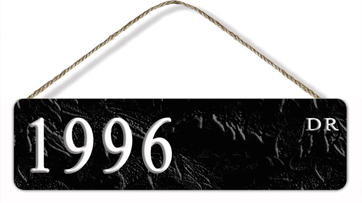 1996 Street Wooden Hanging Sign Plaque With Rope Wall Home Decor 4X16 ...