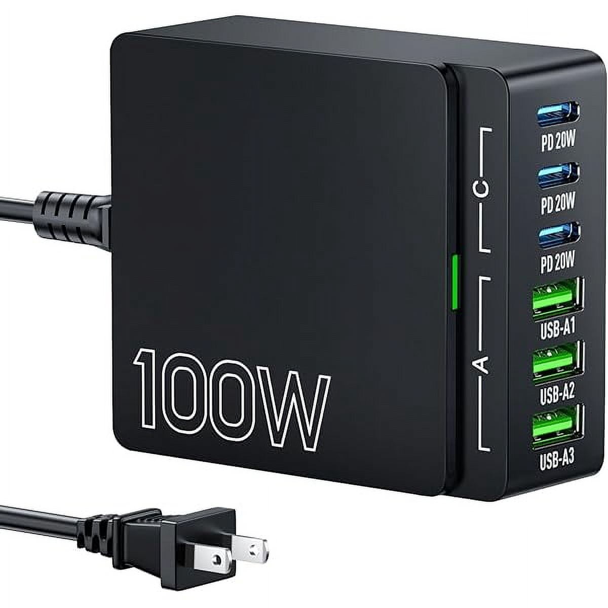 1996 USB C Charger Block Charging Station: 100W 6 Port GaN Fast ...