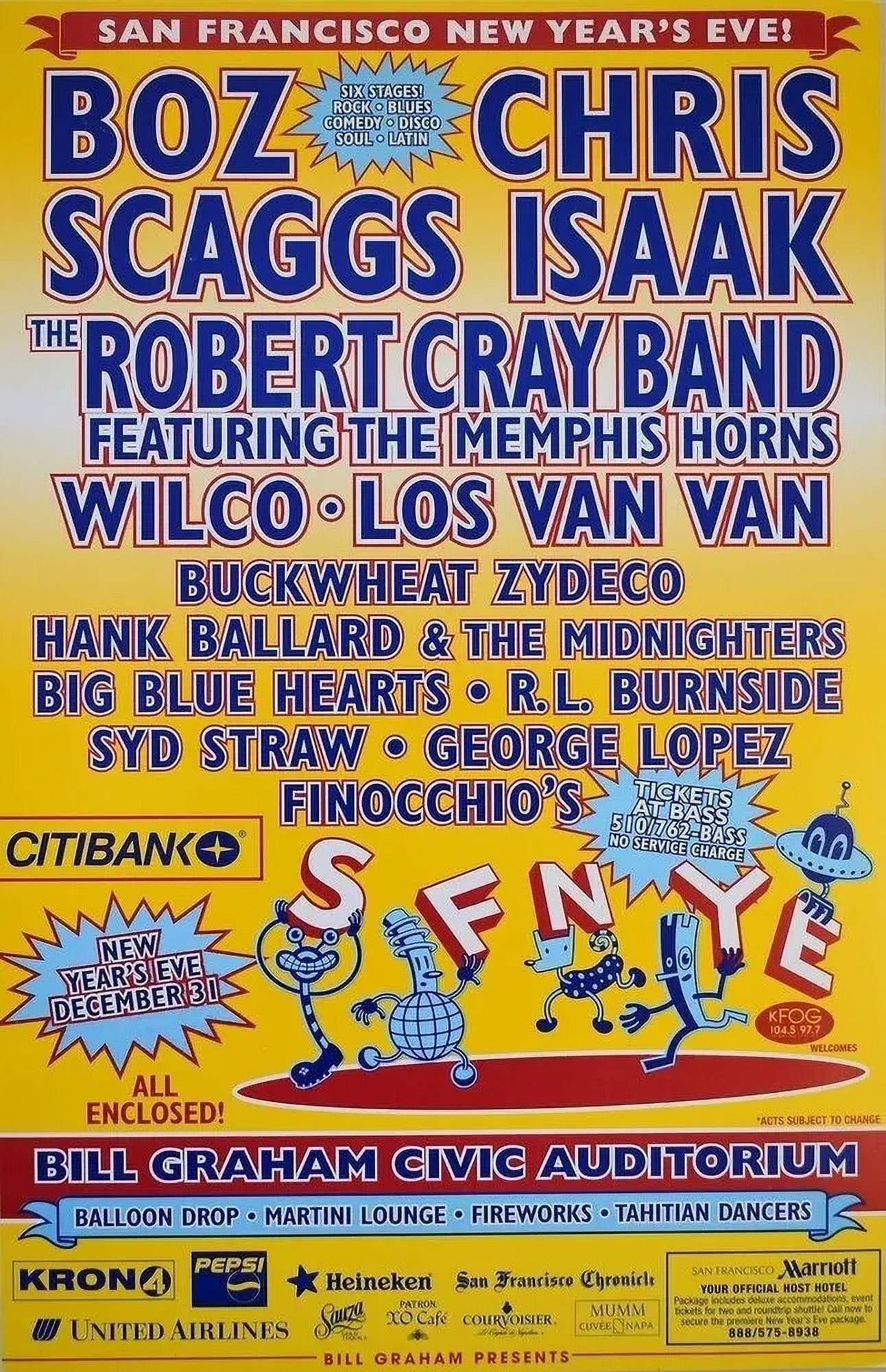 1997 BOZ SCAGGS Concert Poster Wall Art Print CHRIS ISAAK ROBERT CRAY ...