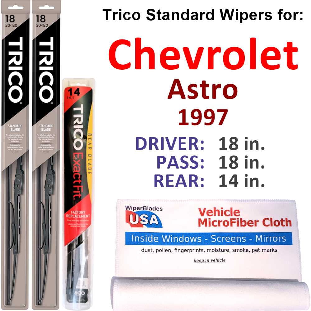 1997 Chevrolet Astro Wiper Blades (Set of 3) w/Rear Wiper - Walmart.com