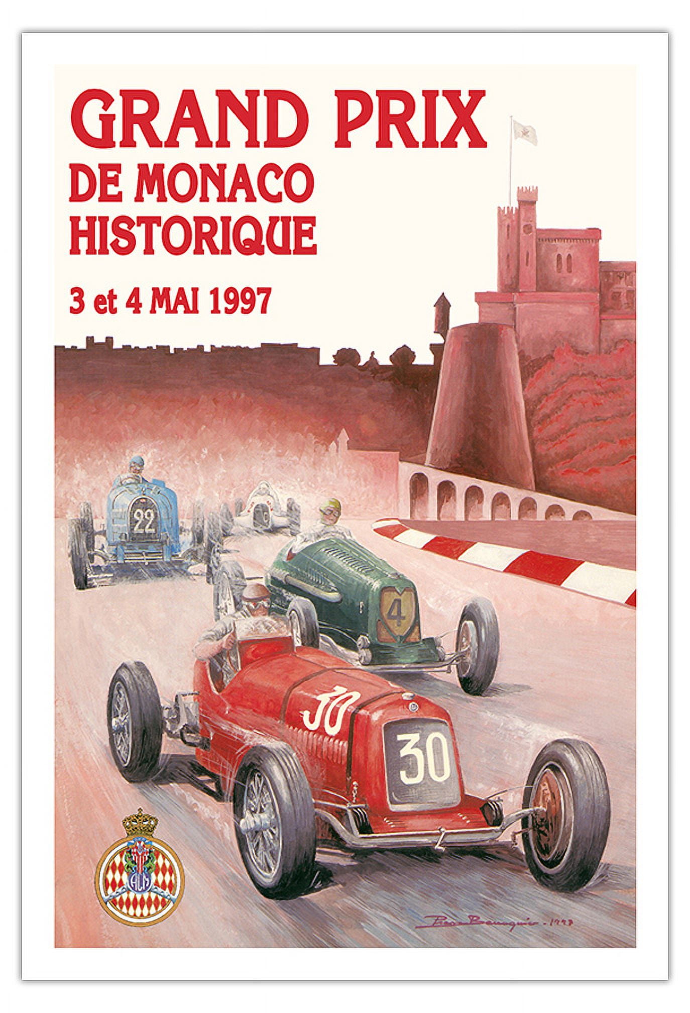 1997 Monaco Historic Grand Prix - Vintage Car Racing Poster by Pierre ...
